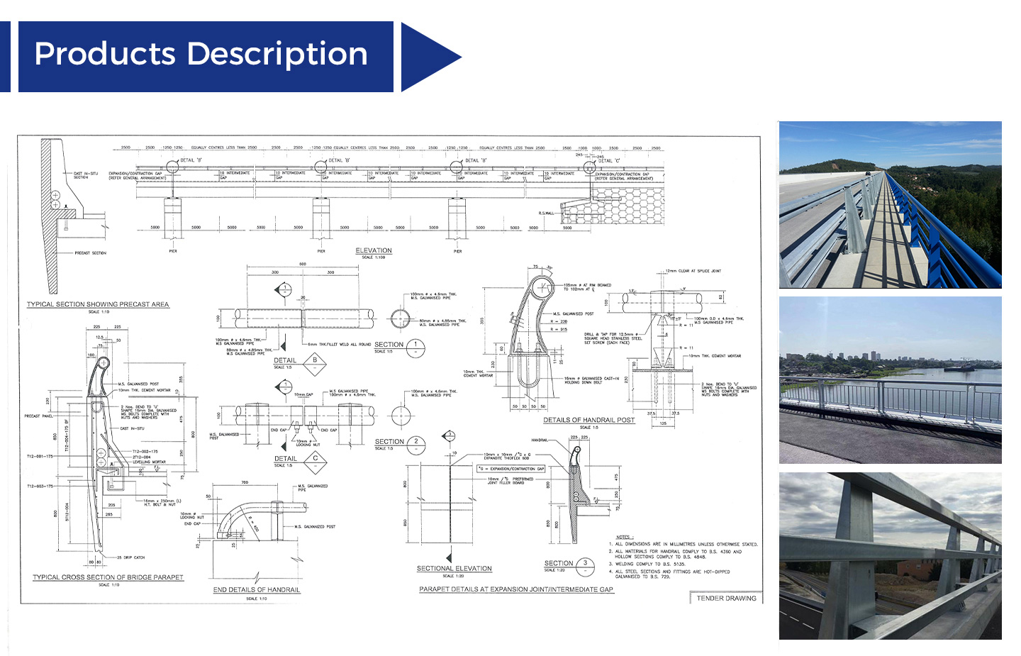Anti-collision Metal Railing Bridge Barrier-Shandong Safebuild Traffic ...
